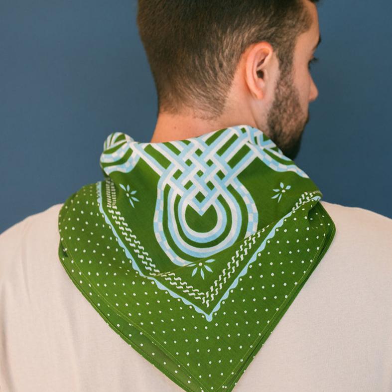 Cotton Love Knot Bandana | Olive – lastchancetextiles