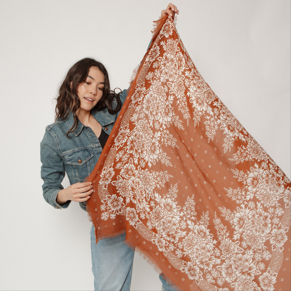 Big Honcho Bandana- Blossom in Cocoa – lastchancetextiles